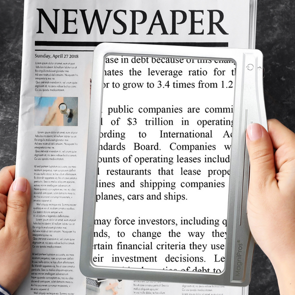 Premium LED Magnifying Glass for Reading by MagniPros