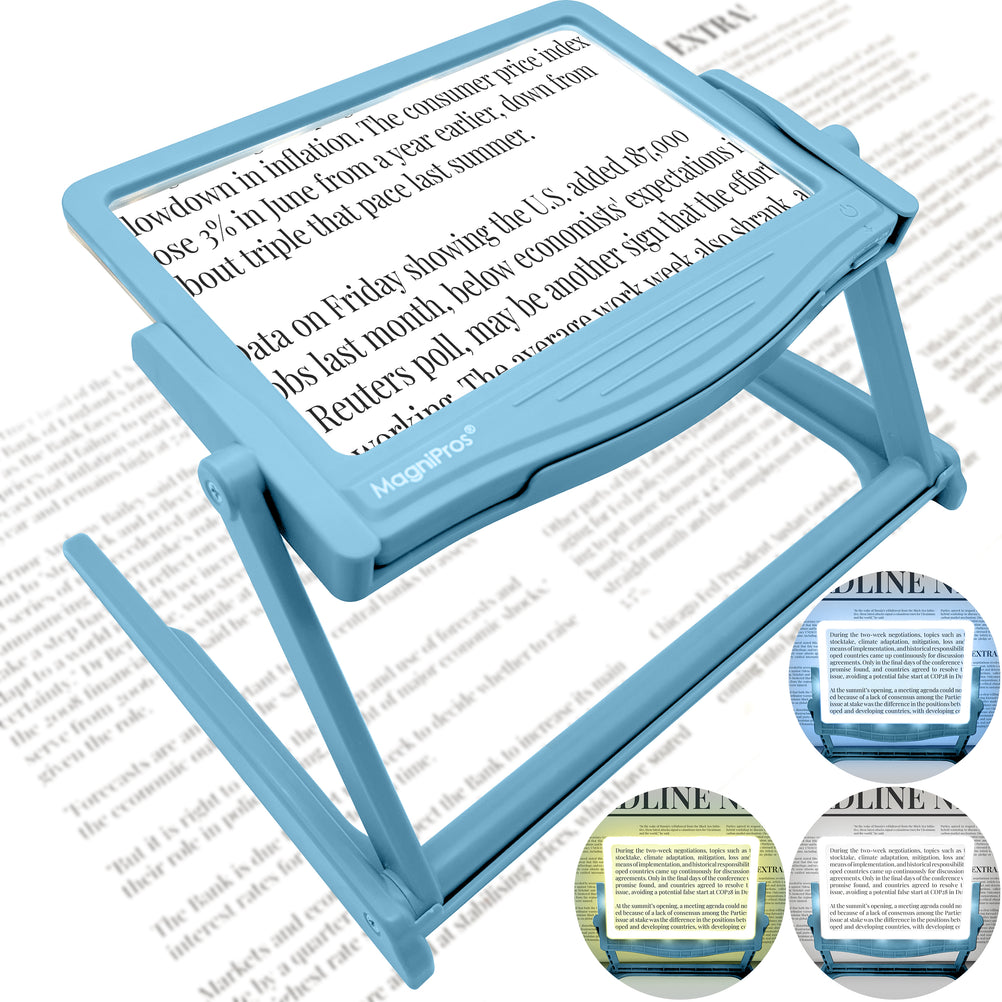 5x LED Page Magnifier with 3 Color Light Modes & Detachable Hands-Free