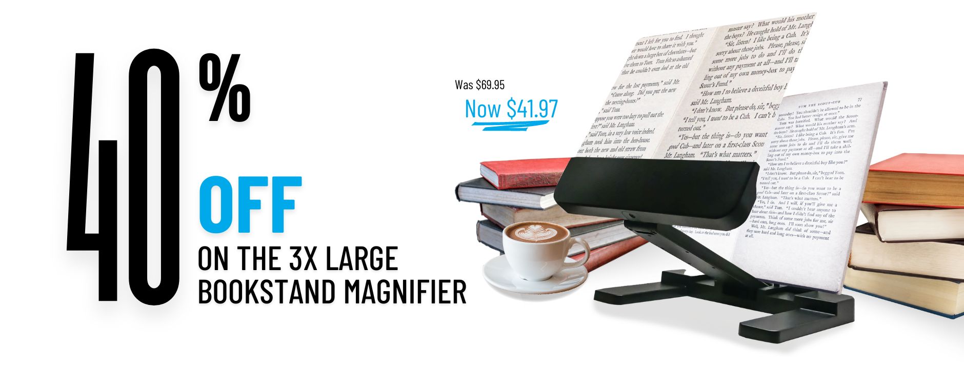 Premium LED Magnifying Glass for Reading by MagniPros