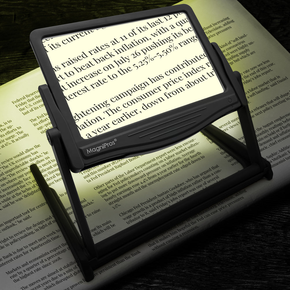 5x LED Page Magnifier with 3 Color Light Modes & Detachable Hands-Free