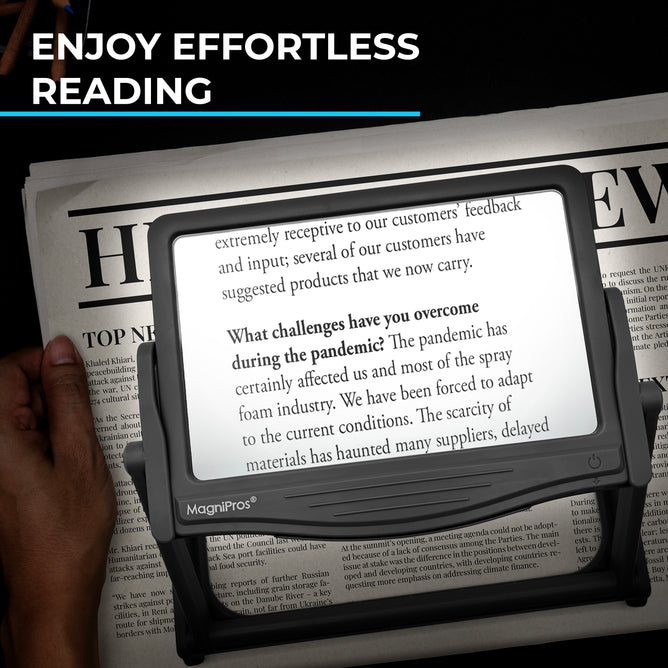 5x LED Page Magnifier with 3 Color Light Modes & Detachable Hands-Free