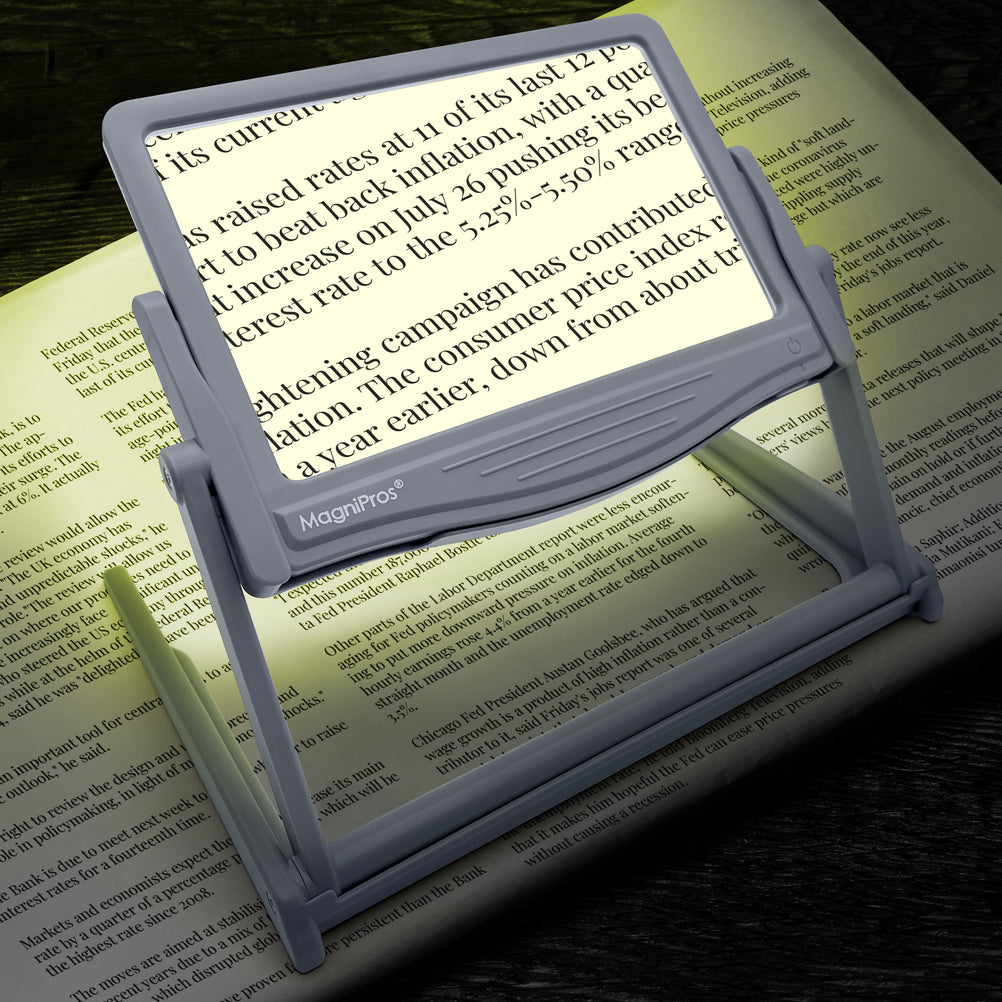 5x LED Page Magnifier with 3 Color Light Modes & Detachable Hands-Free