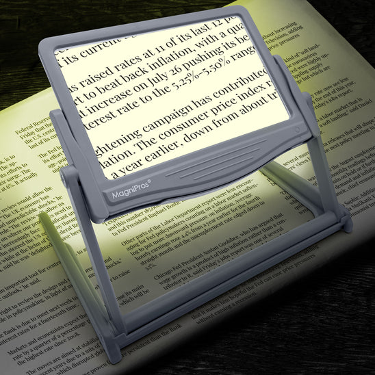 5x LED Page Magnifier with 3 Color Light Modes & Detachable Hands-Free