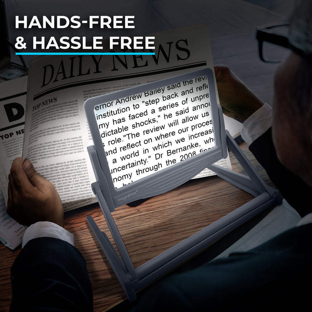 5X Rechargeable LED Page Magnifier with stand