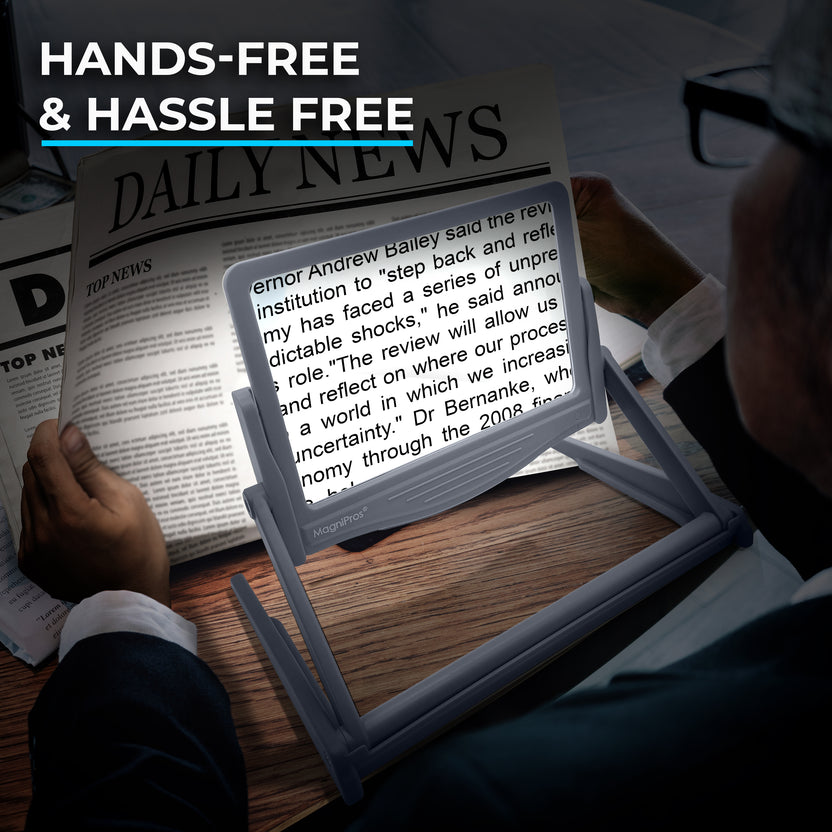5X Rechargeable LED Page Magnifier with stand