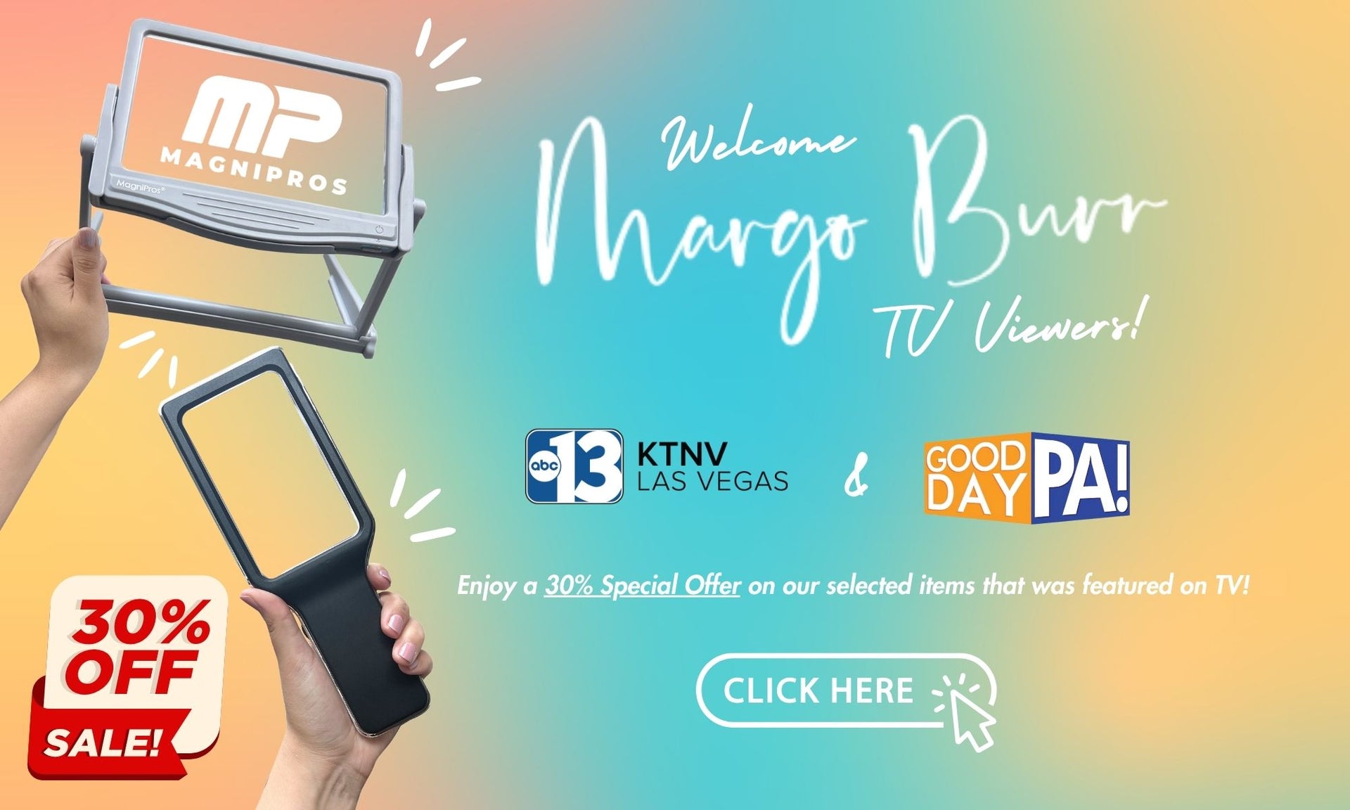 Premium LED Magnifying Glass for Reading by MagniPros