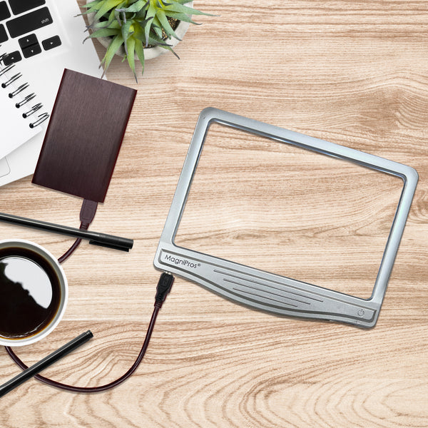 Premium LED Magnifying Glass for Reading by MagniPros