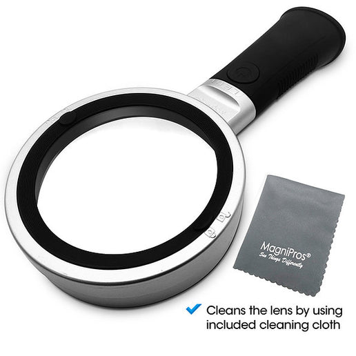 10X Magnifying Glass with Lights-Non Slip Ergonomic Standing Handle