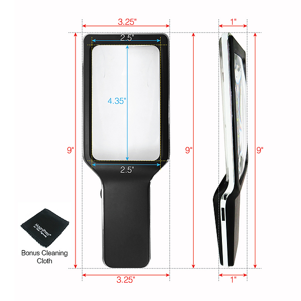 6X Rechargeable LED Magnifying Glass with 3 Color Modes
