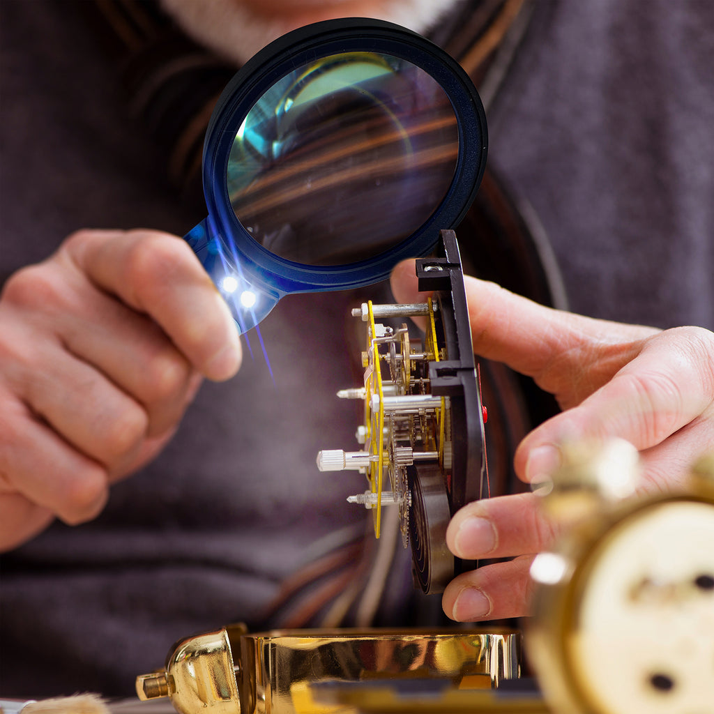 Magnifying Glass with Bright LED Lights- 2.5X, 5X, 16X Handheld Magnif ...