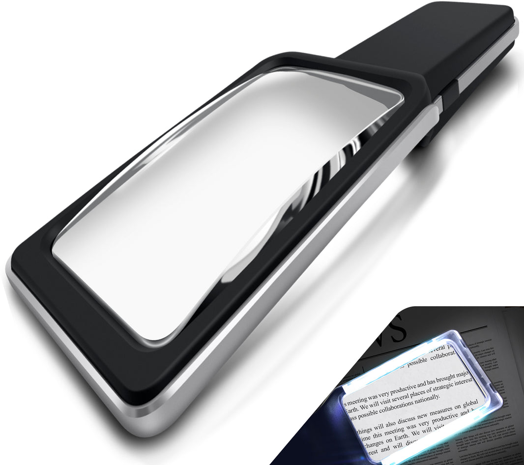 Premium LED Magnifying Glass for Reading by MagniPros
